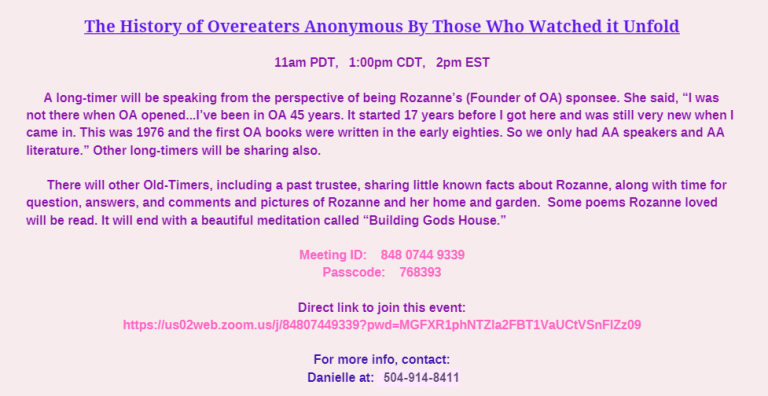 History Of OA - Central Jersey Intergroup - OA Heart of Canada